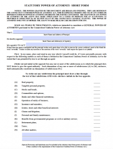 Free Connecticut Power Of Attorney Forms | PDF Templates