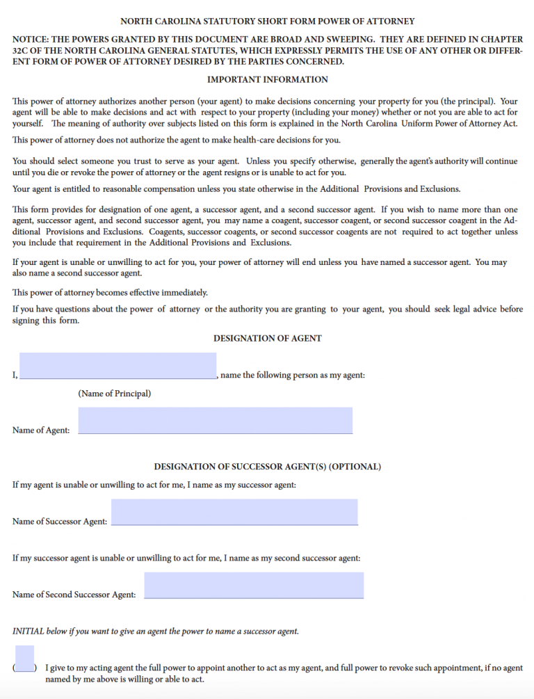 Free Durable Power Of Attorney North Carolina Form PDF free-durable-power-of-attorney-north-carolina-form-pdf