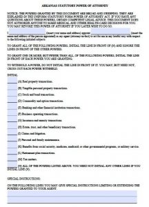 Free Arkansas Power Of Attorney Forms Pdf Templates