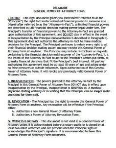 Free Delaware Power Of Attorney Forms | PDF Templates