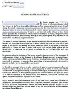 Free Georgia Power Of Attorney Forms | PDF Templates