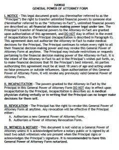 Free Hawaii Power Of Attorney Forms | PDF Templates