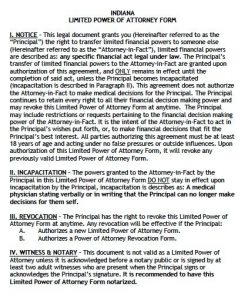 Free Indiana Power Of Attorney Forms | PDF Templates