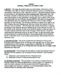 Free Kansas Power Of Attorney Forms | PDF Templates