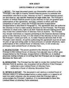 Free New Jersey Power Of Attorney Forms | PDF Templates