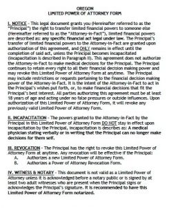 Free Oregon Power Of Attorney Forms | PDF Templates