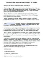 Free Rhode Island Power Of Attorney Forms | PDF Templates